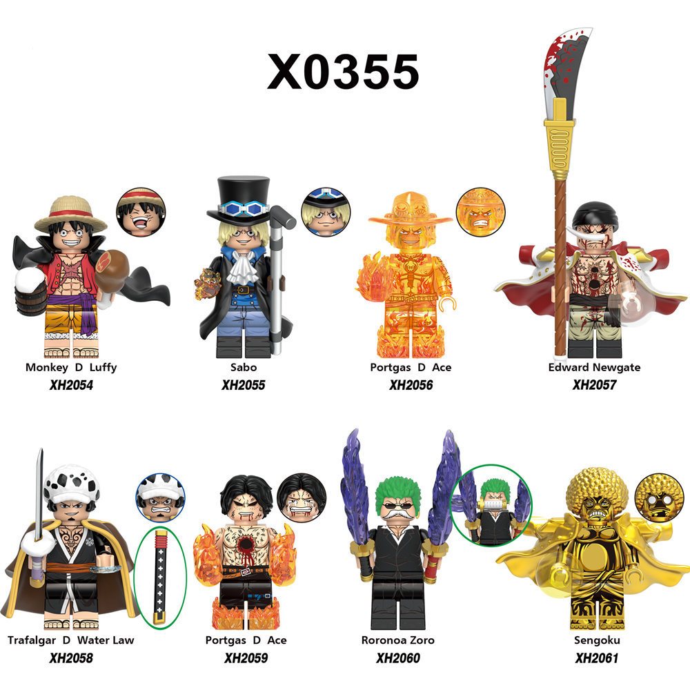 Building Block Toys Anime Figure Luffy Edward Newgate Sabo Ace Cartoon ...