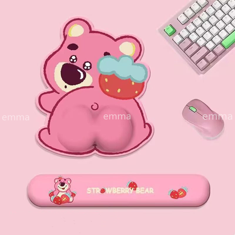 Cute Bear Wrist Guard Keyboard Hand Rest Mouse Wrist Pad All-in-one ...