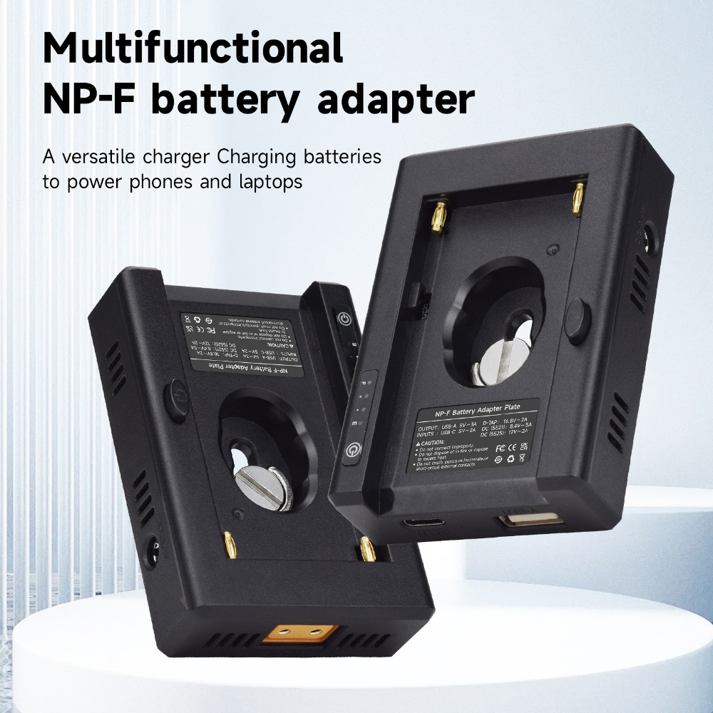 PALO NP-F Battery Adapter Plate with Type-C Charging Port DC12V DC8.4V ...