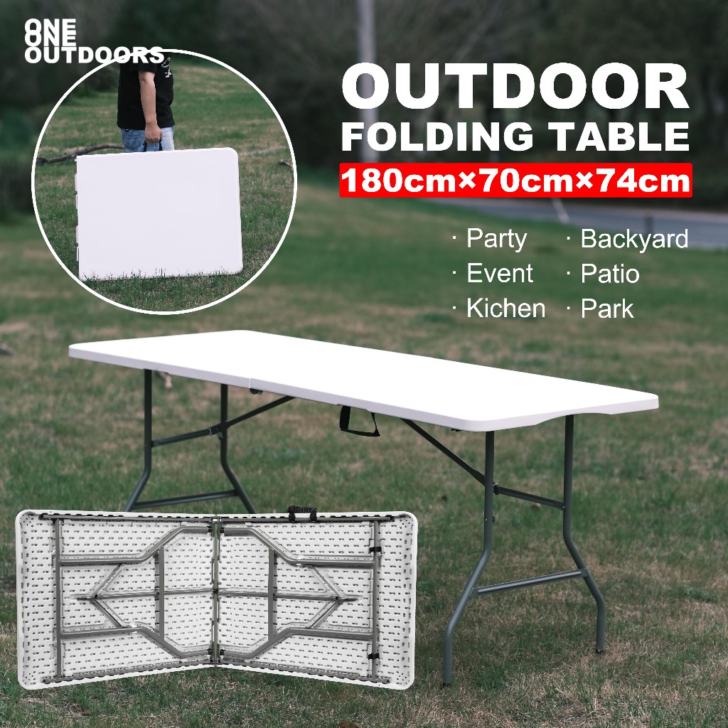 Outdoor Indoor Heavy duty Plastic Folding Table Camping Party Meeting ...