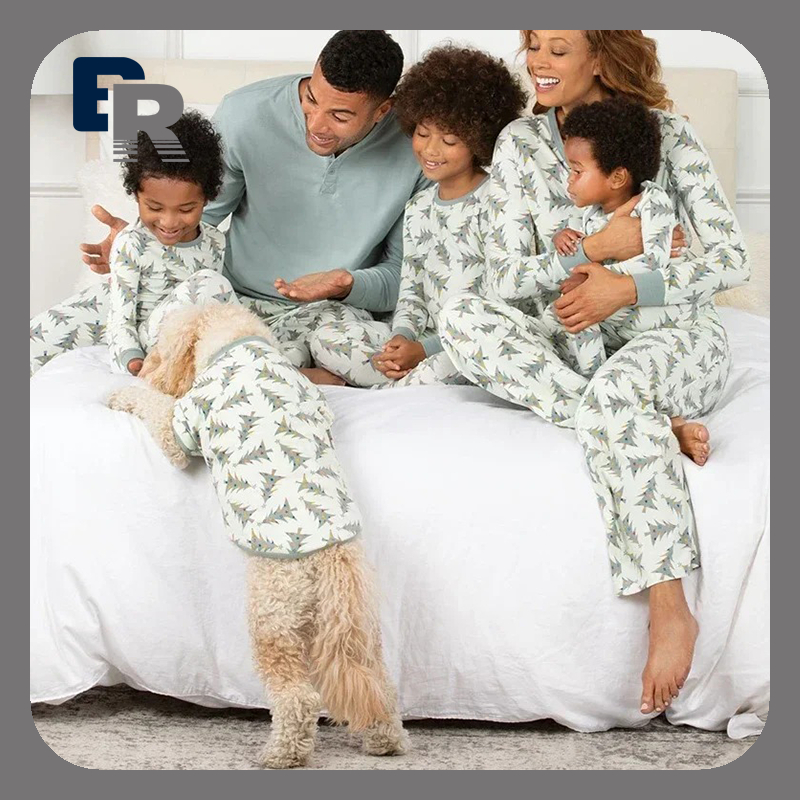 2025 New Christmas Family Pajamas Set Santa Tree Print Mother Daughter ...
