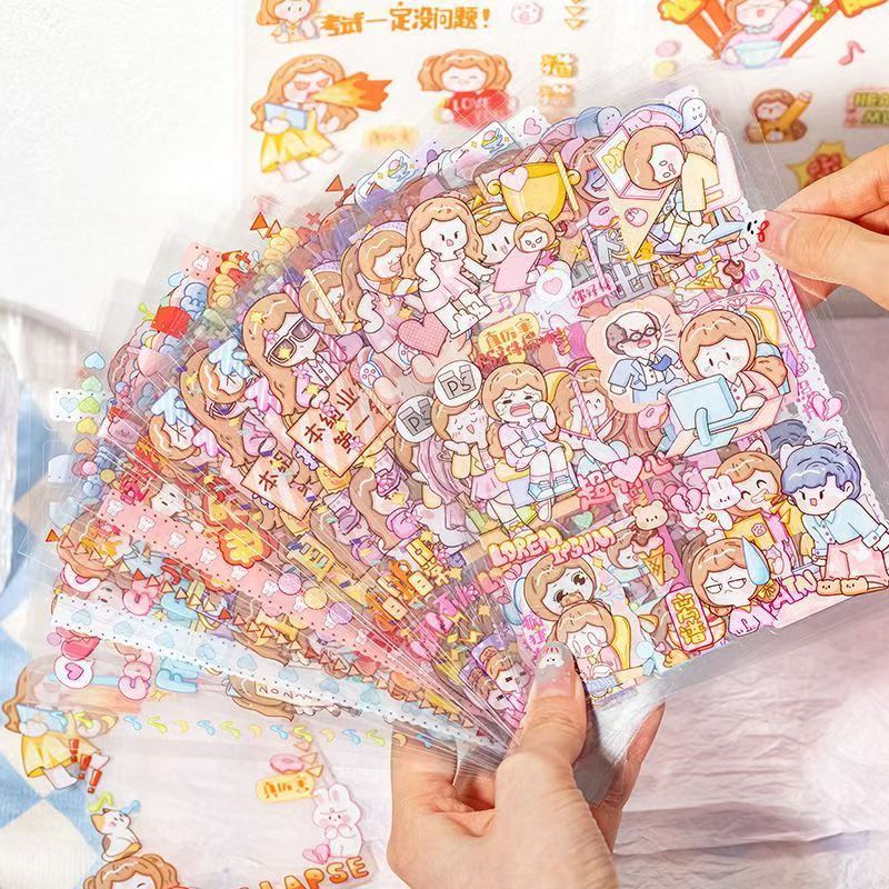 Die cut stickers, cute cartoon materials, children's creative tents ...