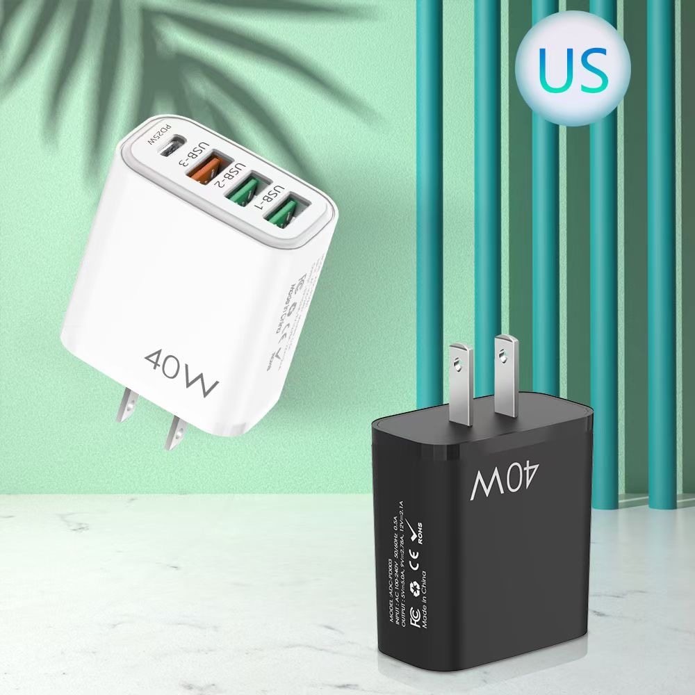 40W Fast Charging Charger 4 Ports Type C Mobile Phone Charger PD Power ...