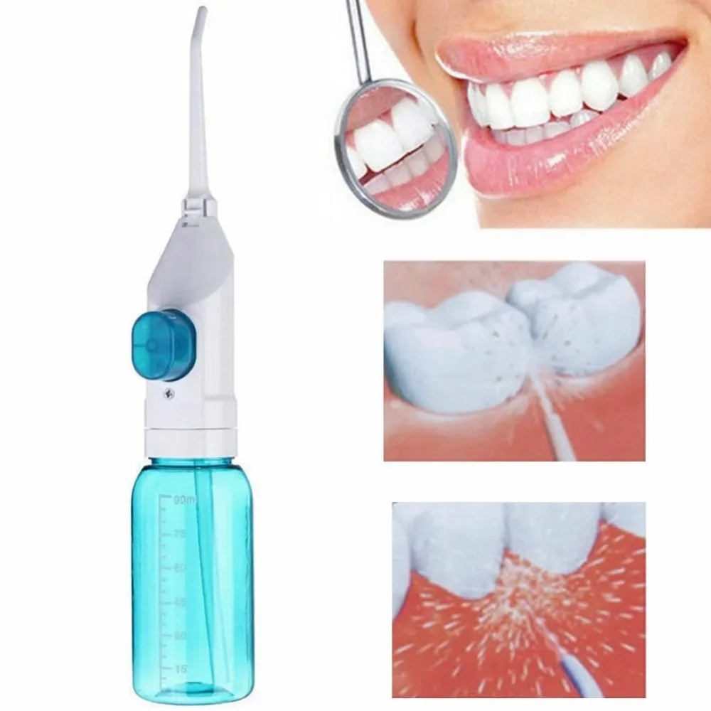 Oral Irrigator Manual Pressed Water Floss Portable Dental Water Jet ...