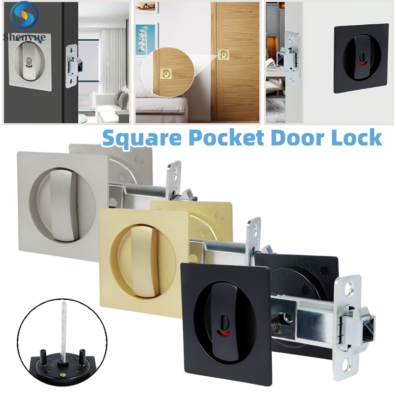 Square Pocket Door Lock Zinc Alloy Sliding Pocket Door Lock Hardware ...