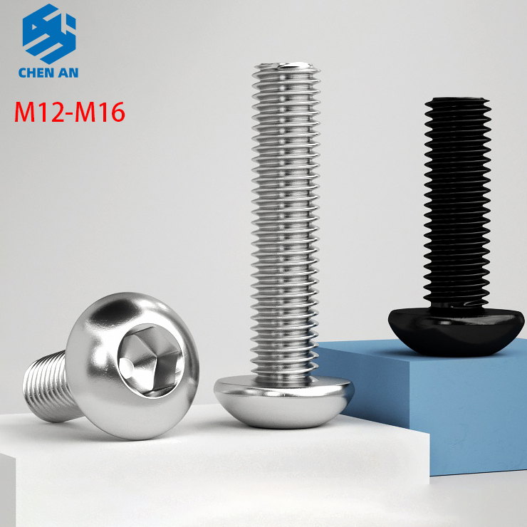 M12 M16 Hex HT Button Cap Head Screw Mushroom Head Stainless Steel A2 ...