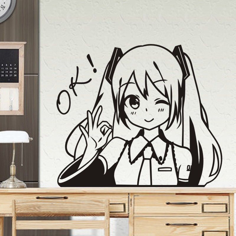 Hatsune Miku Wall Decal Vinyl Stickers Decor Home Decorative Decoration ...