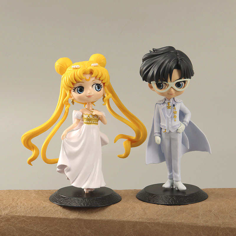 16cm Anime Sailor Moon Action Figures Chiba Mamoru Tsukino Usagi ...