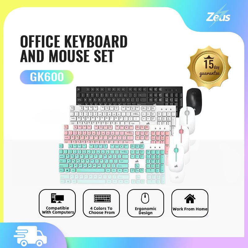 Zeus GK-600 Slim 2.4GHz Wireless Keyboard And Mouse Set With USB ...