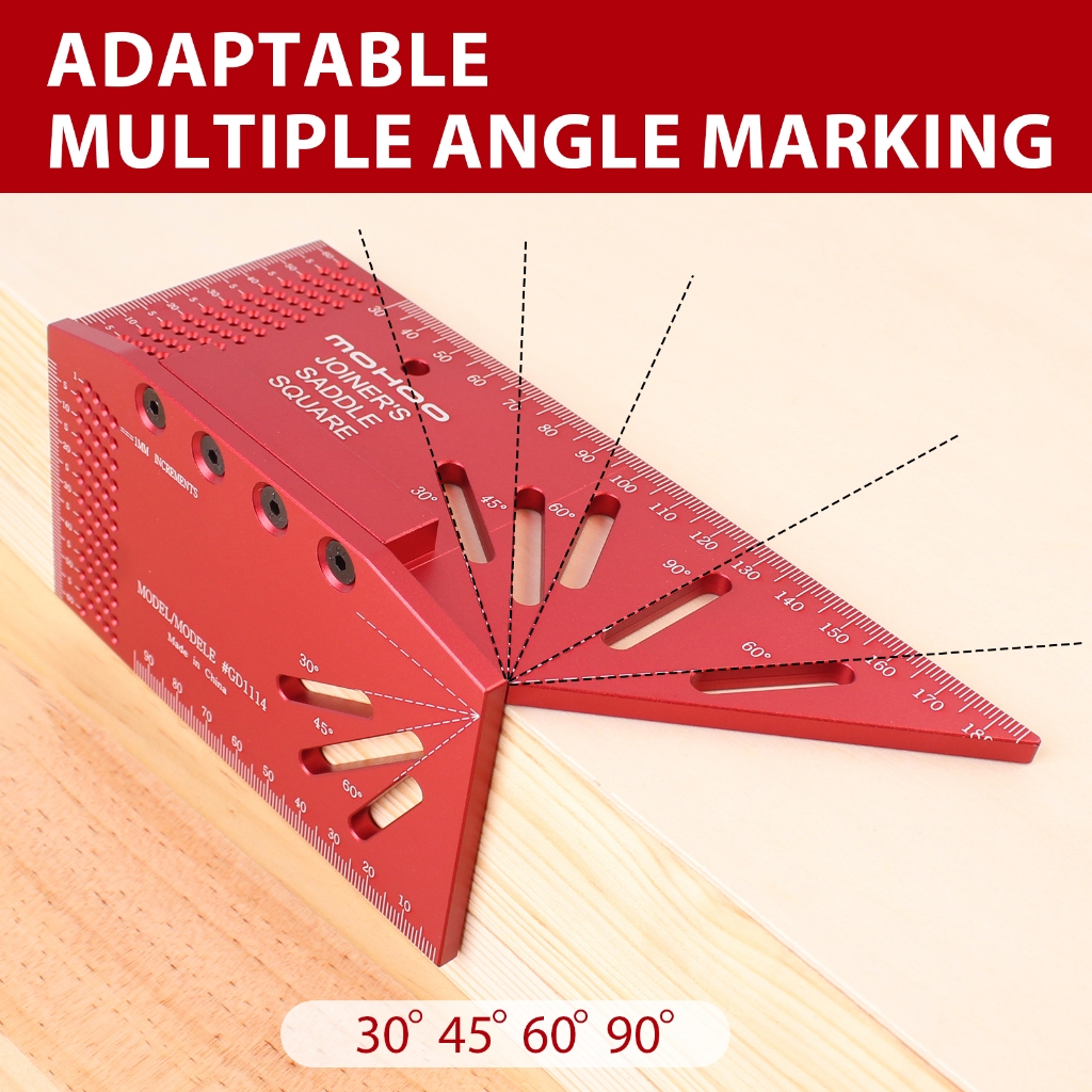 Aluminum Alloy Square Ruler Triangle Ruler- 45/90 Degree Angle Marking ...