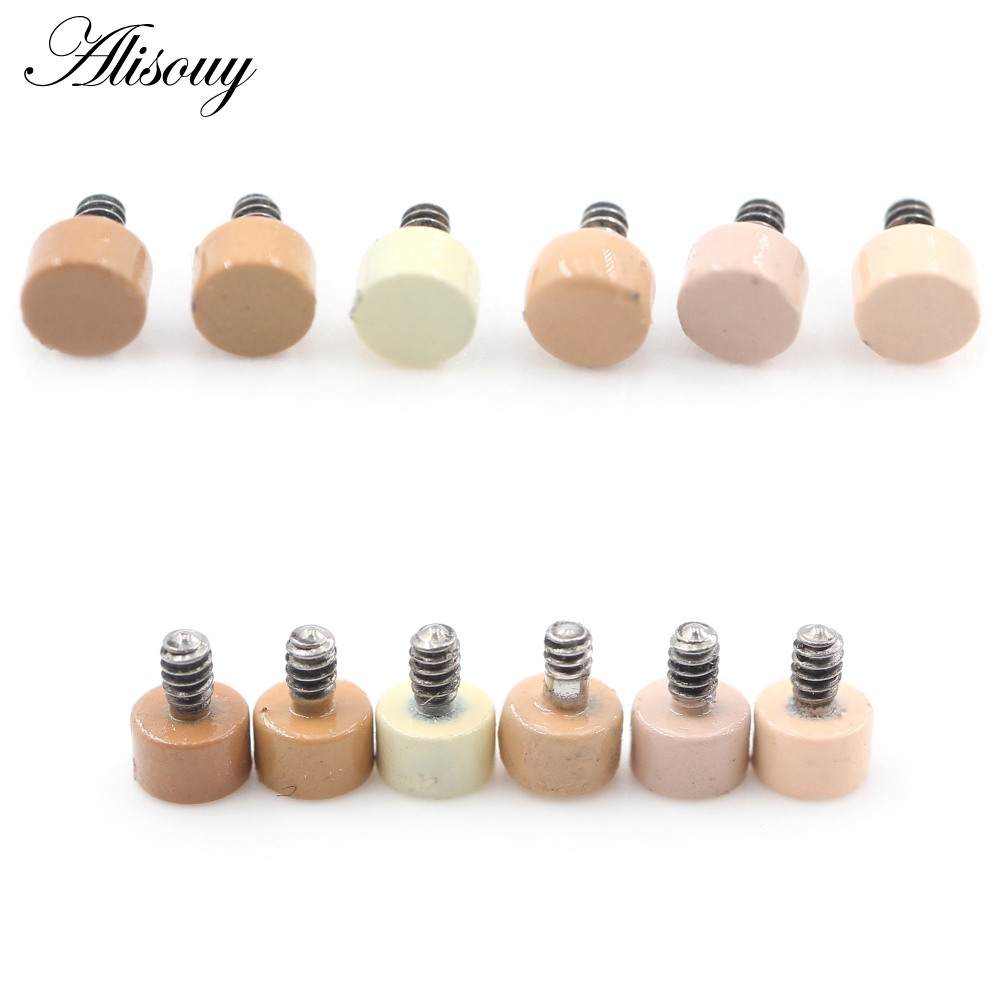 Alisouy 1 Piece Titanium Externally Thread Flesh Color For Lip Labret ...