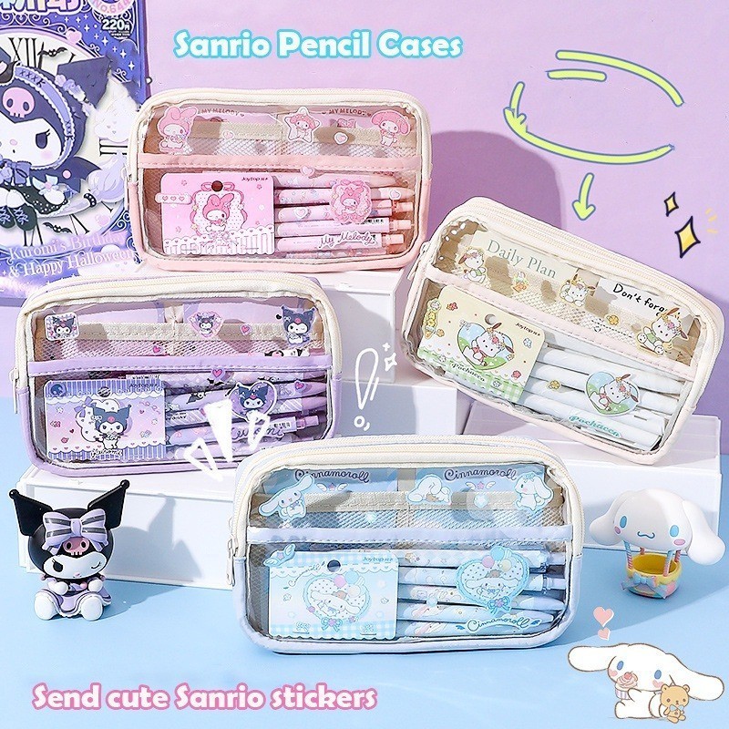 New Cinnamoroll Pencil Cases Sanrio Anime My Melody Kuromi Student ...