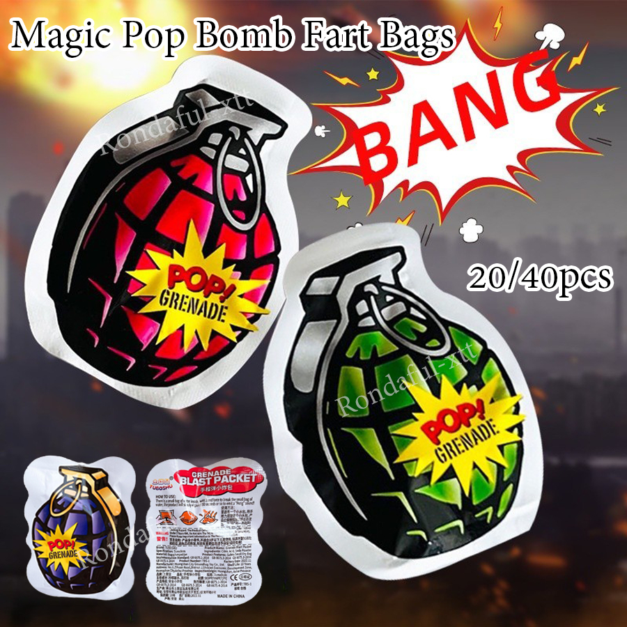 20/40pcs Bomb Fart Bags Funny Grenade Shape Glitter Bomb Prank Package ...