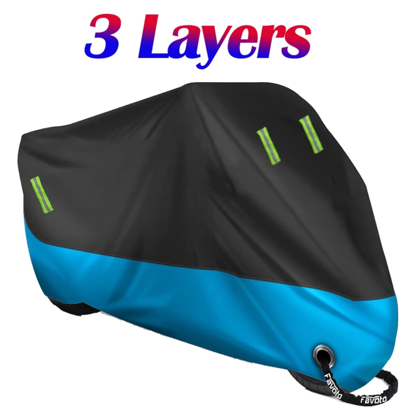 3 Layers Motorcycle Cover Dust UV Outdoor Protection Motor Cover ...