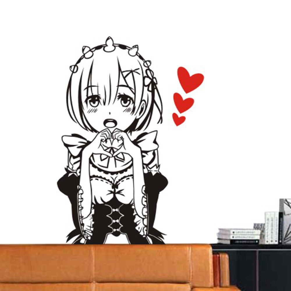 Rem Wall Decal Anime Cartoon Car Sticker Vinyl Re:Zero kara Hajimeru ...