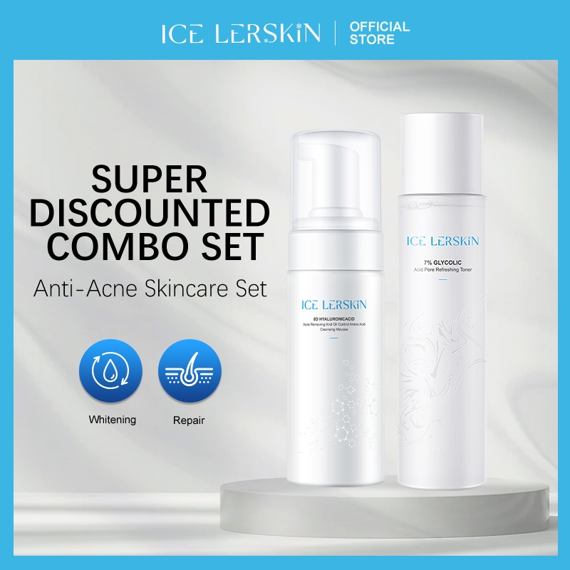 ICE LERSKIN Anti-Acne Skincare Set（8D Hyaluronic Acid Acne Removing And ...
