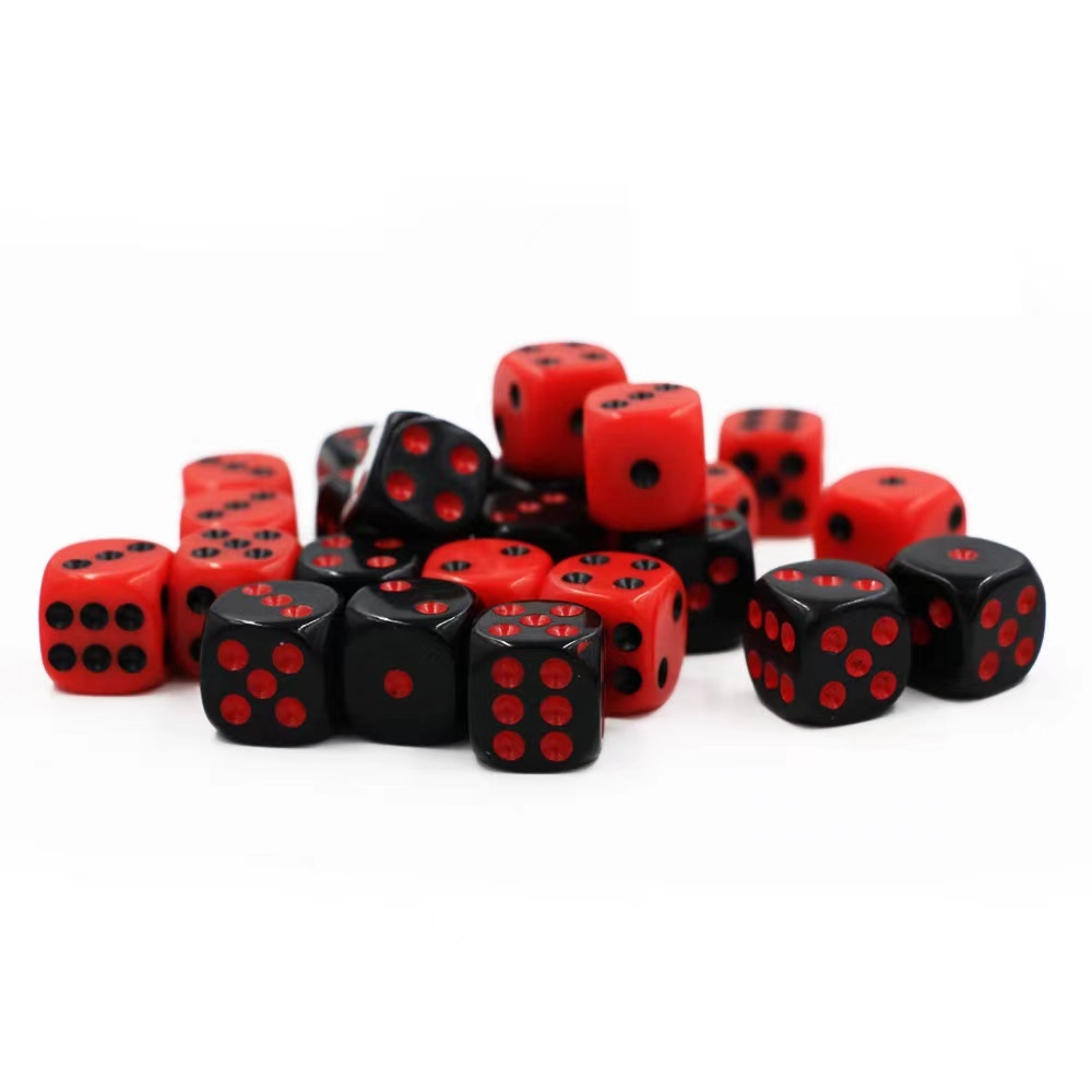 24PCS Polyhedron Dice D6 Dice 16mm Acrylic 6 Sided Dice Game Dice for ...
