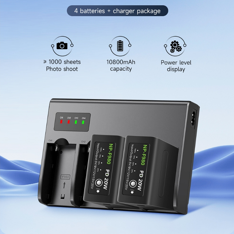 PALO NP-F970-D 4 slot charging NP-F980D Battery For Sony NP F980 F970 F960 F550 F750 | Shopee ...