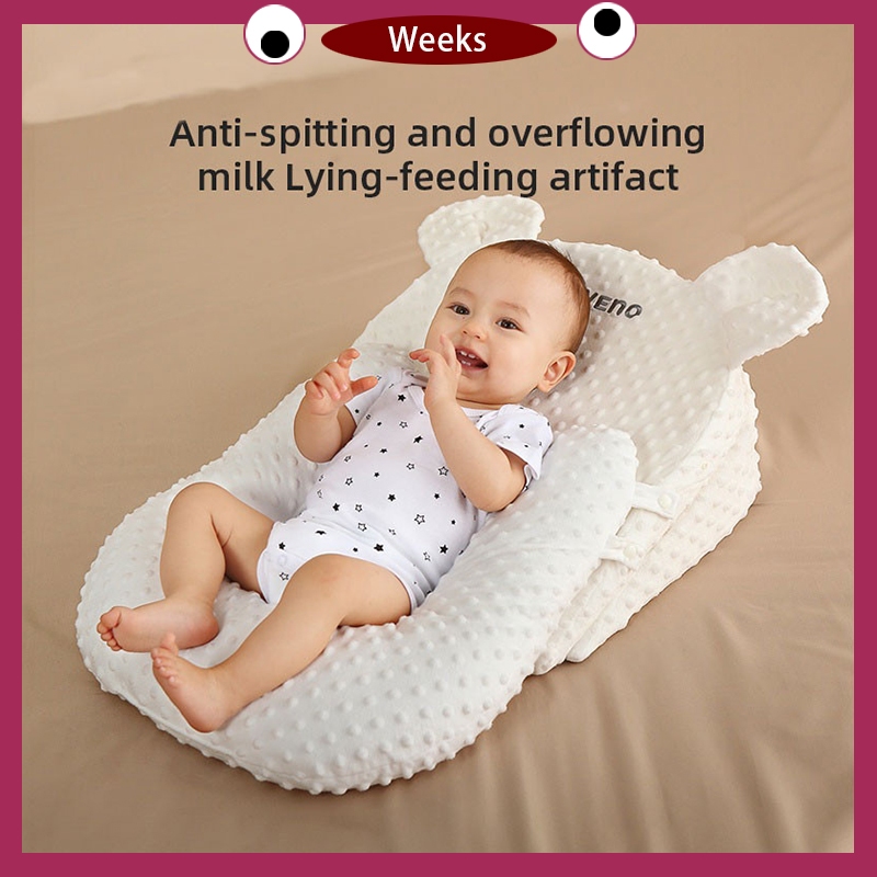 Breathable Baby Anti-spill Milk Pillow Set, Newborn Baby Feeding ...