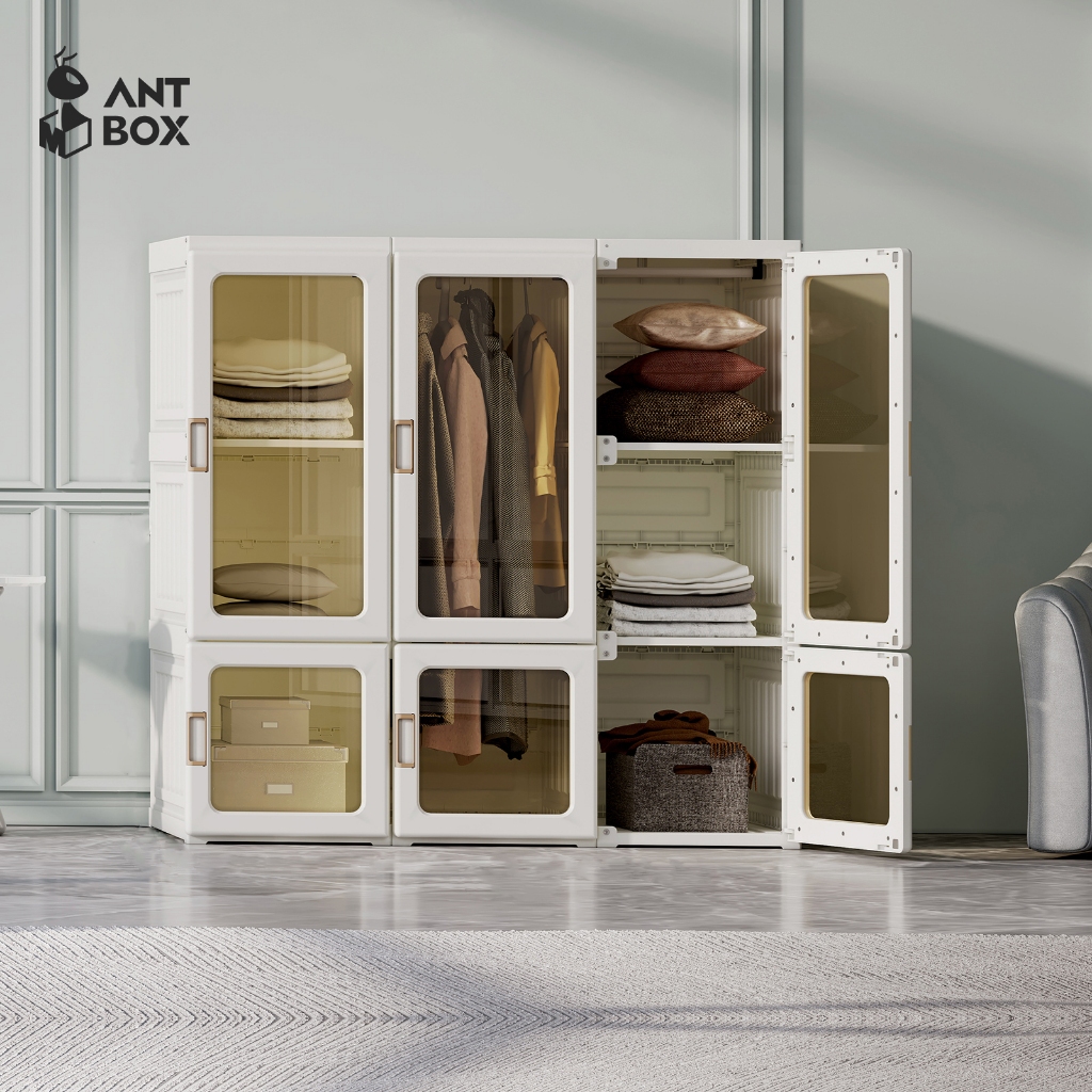 ANTBOX Wardrobe 9 Cubes 1Hanger 540L Portable Installation Free ...