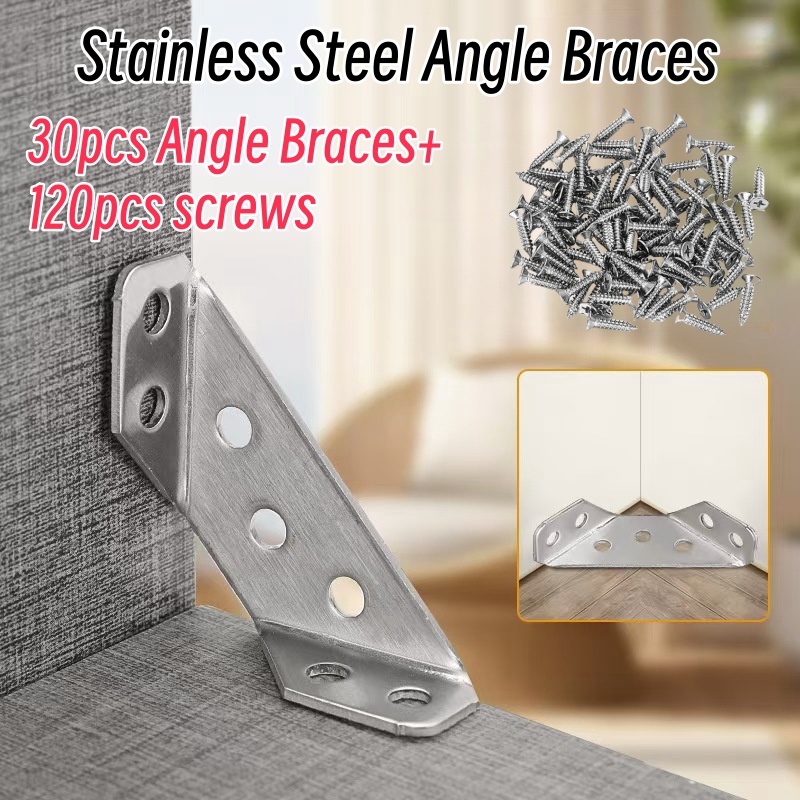 90pcs Metal Trapeziform Angle Bracket （with Screws）Furniture Triangle ...