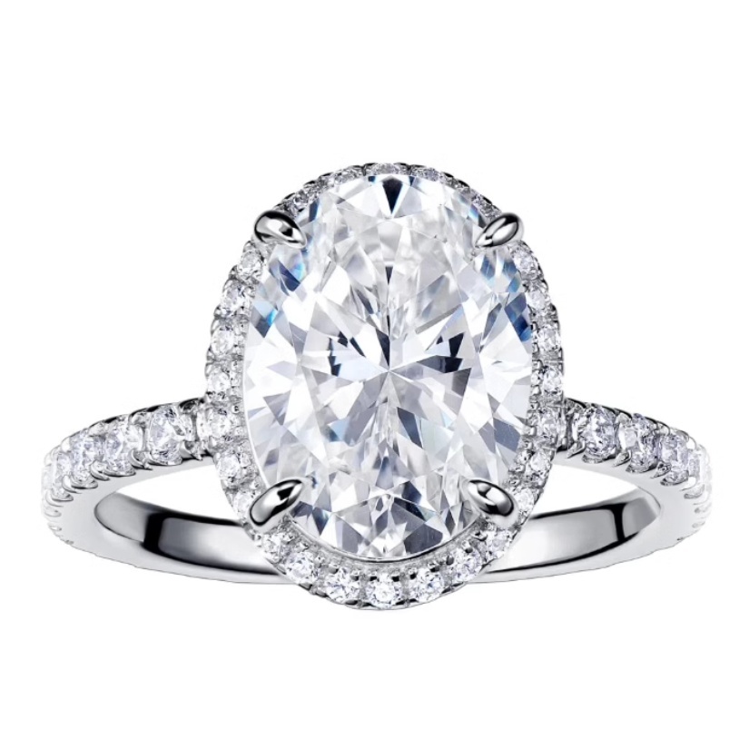Classic Pigeon Egg Diamond Ring Silver Plated 18K Gold Ring Imported 5A ...