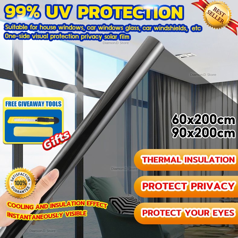 【Blocks 99% of UV rays】Window Film One-Way Perspective Privacy Film ...
