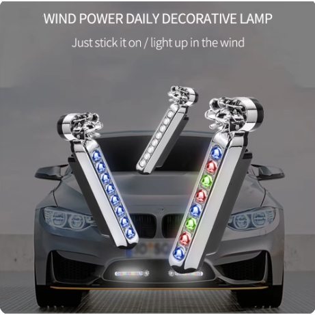 Car Lights with Rotating Fan Running Lights Car Wind Energy Lights Wind ...