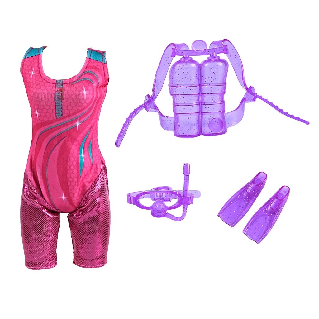 Doll Professional Diver Clothing Oxygen Bottle Diving Glasses Toy ...