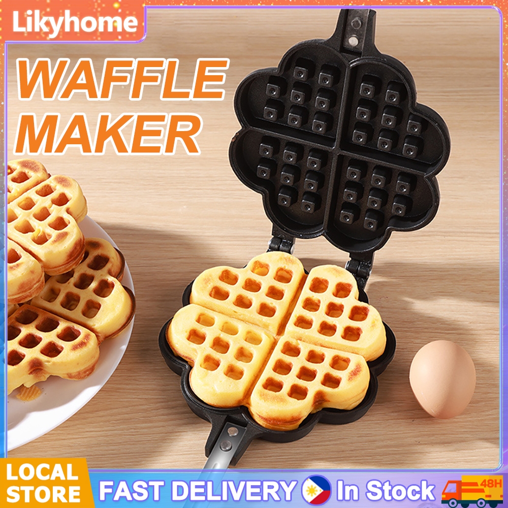 [Fast Delivery] Heart Shape Waffle Maker Non-Stick Mold Pan Baking Tool ...