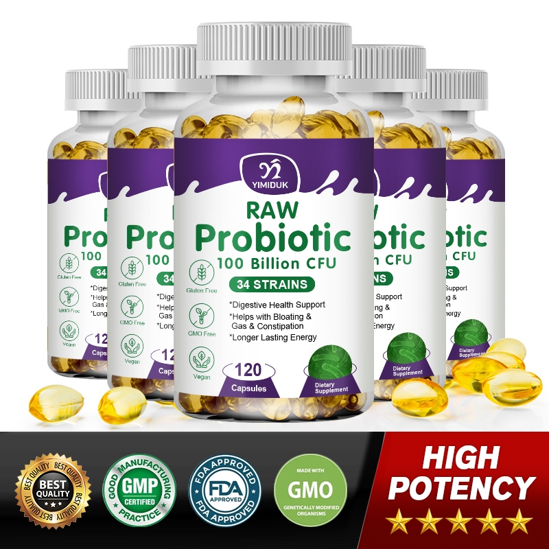 Probiotic Capsules 100 Billion CFU Digestive Enzyme Helps Stomach ...