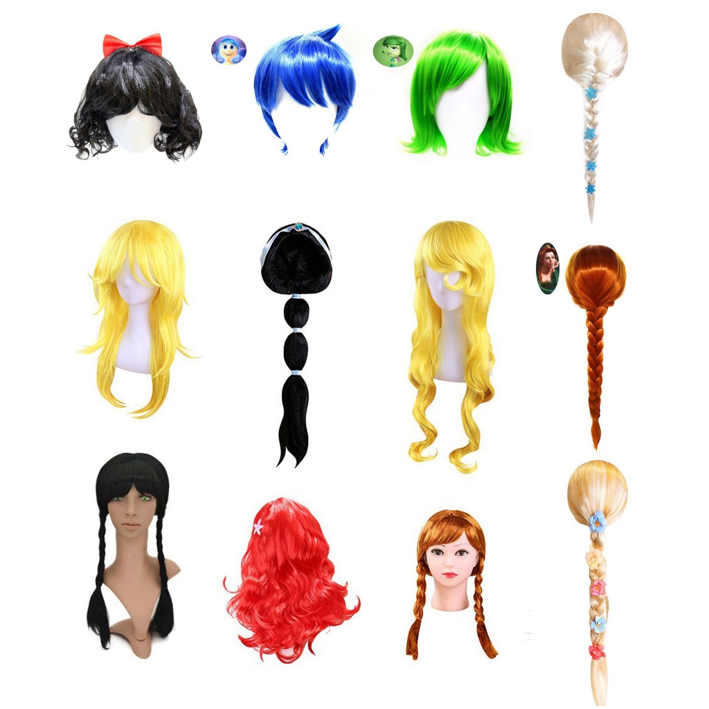 Princess Wigs Princess Jasmine Wigs Snow White Mermaid Wigs for Party ...