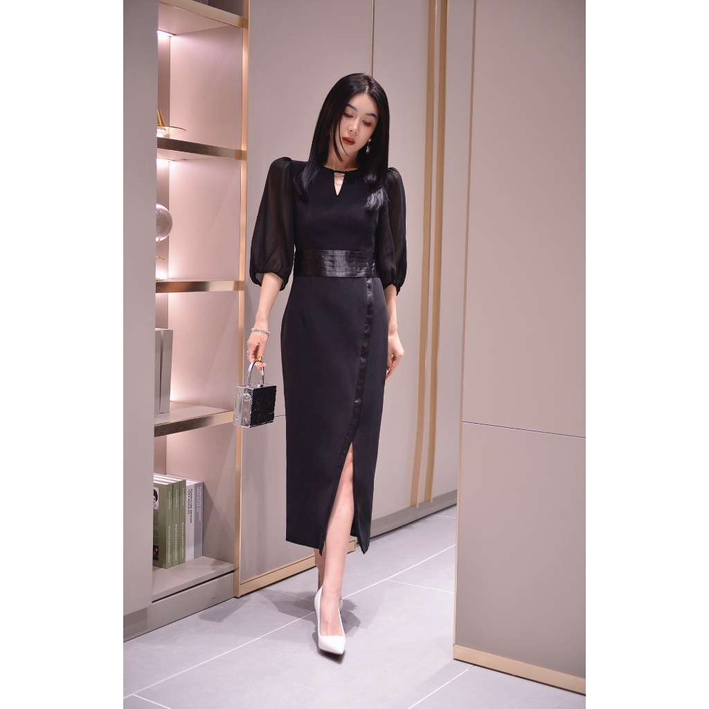 Original 2024 Latest Cha Women's Short Sleeve Black Maxi Dresses SIze：S ...