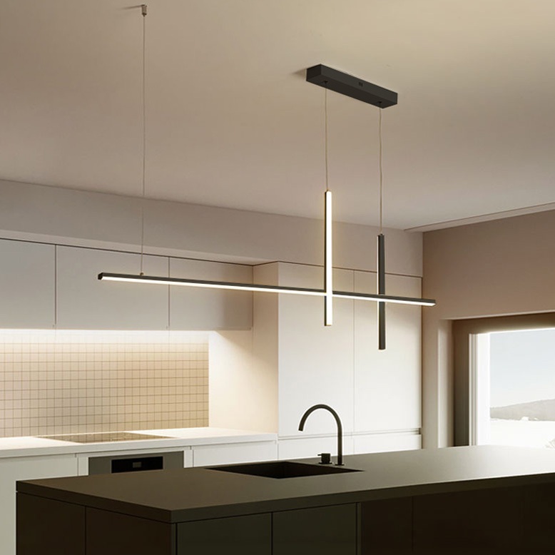 Nordic Minimalist Restaurant Light led Strip Pendant Light bar counter ...