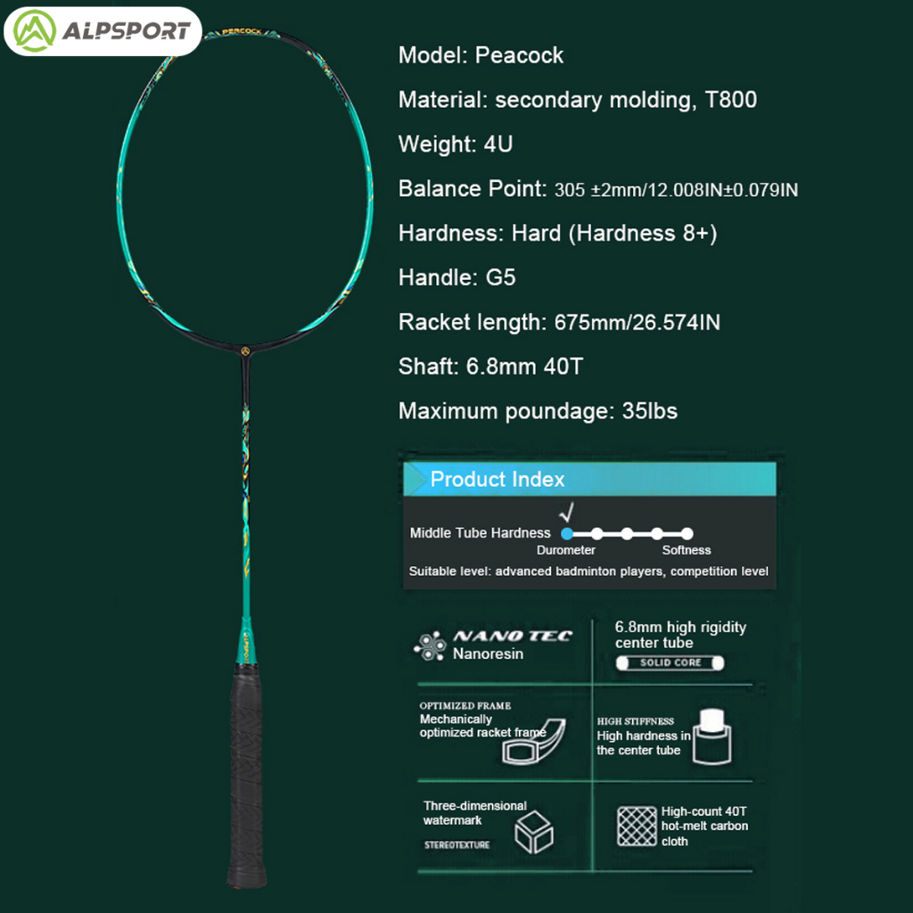 ALPSPORT Peacock 4U 52g Max 35 Lbs Super Light 100% Full Carbon Fiber ...