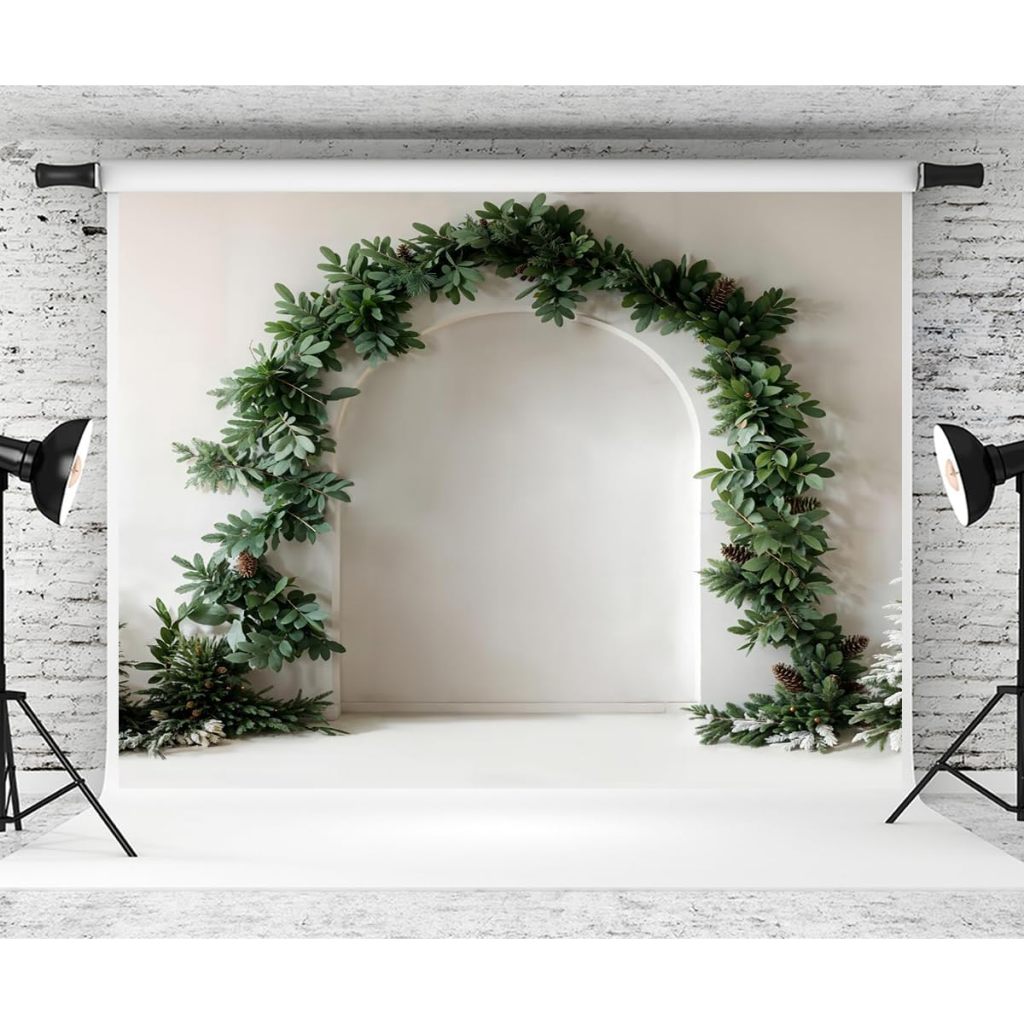 Christmas Photography Backdrop 7x5ft White Arched Walls Christmas tree ...