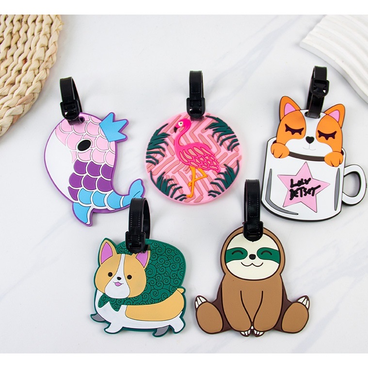 Luggage Tags for Travel Suitcase Cute Animal Name Tags Silicone ...