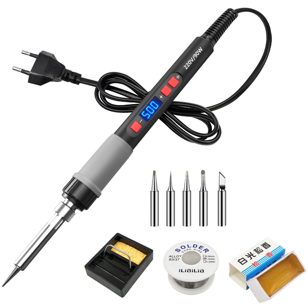 Auto Sleep Iron Kit LCD Display 90W 220V Adjustable Temperature 180-500 ...