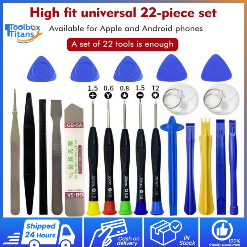 22 IN 1 Mobile Phone Repair Tools Kit Pry Opening Tool Screwdriver Set ...