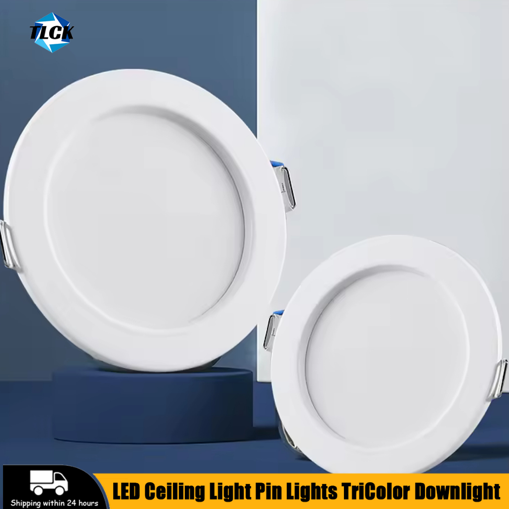 LED Ceiling Light Pin Lights TriColor Downlight Recessed Panel Lights 3 ...