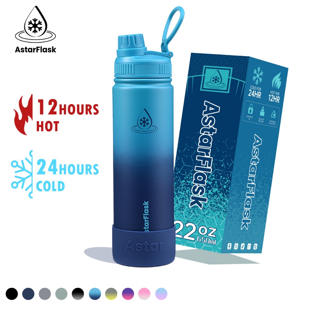 Astar Flask Spout Lid Wide Mouth Leak Proof Stainless Steel Double Wall ...