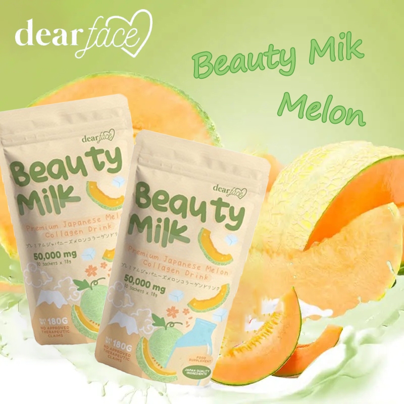 Dear Face Beauty Milk Melon | Collagen | Glutathione Drink | 10 Sachets ...