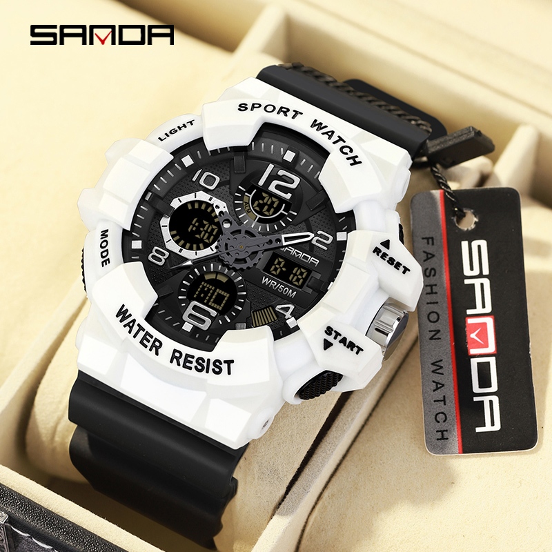 SANDA Top brand Luxury Watches Men Military Mens Watch Waterproof Sport ...