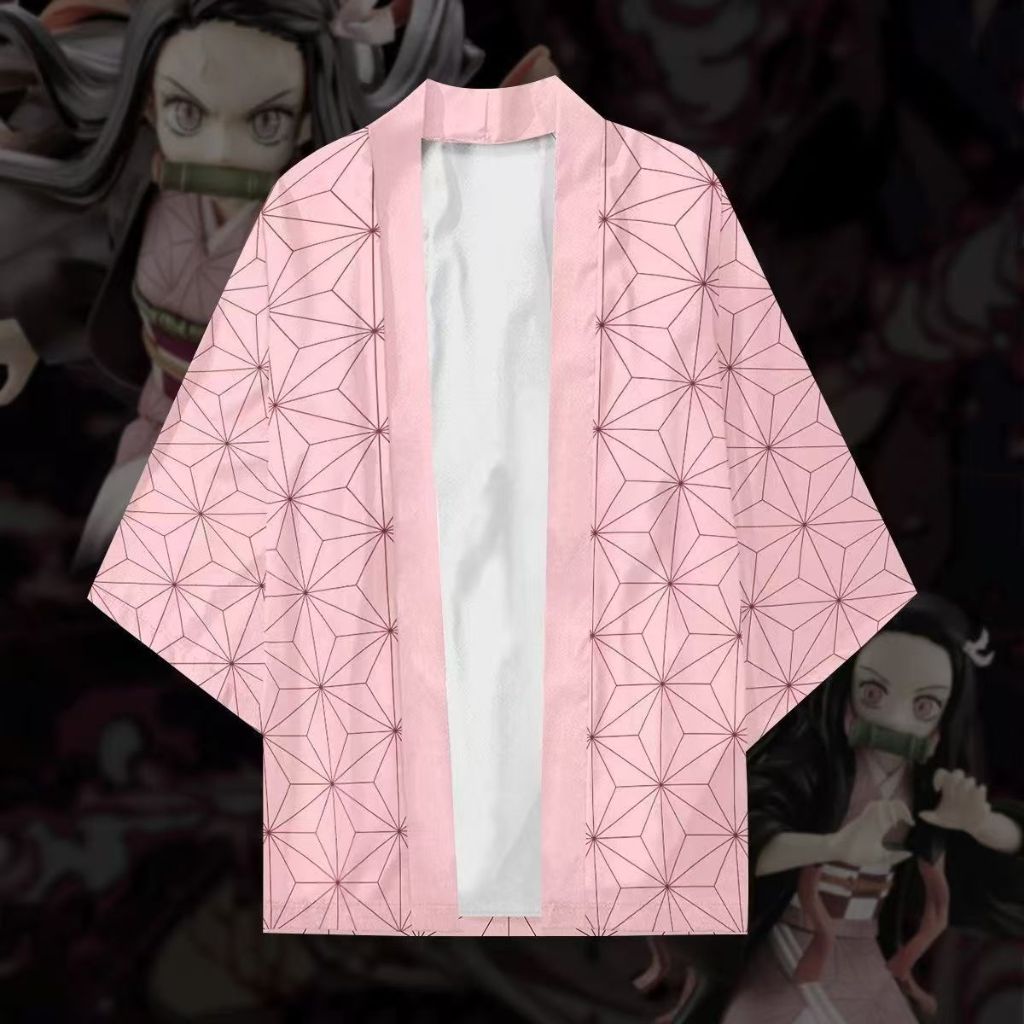 Anime Demon Slayer Kimetsu No Yaiba Kamado Nezuko Pink Women'S Kimono ...