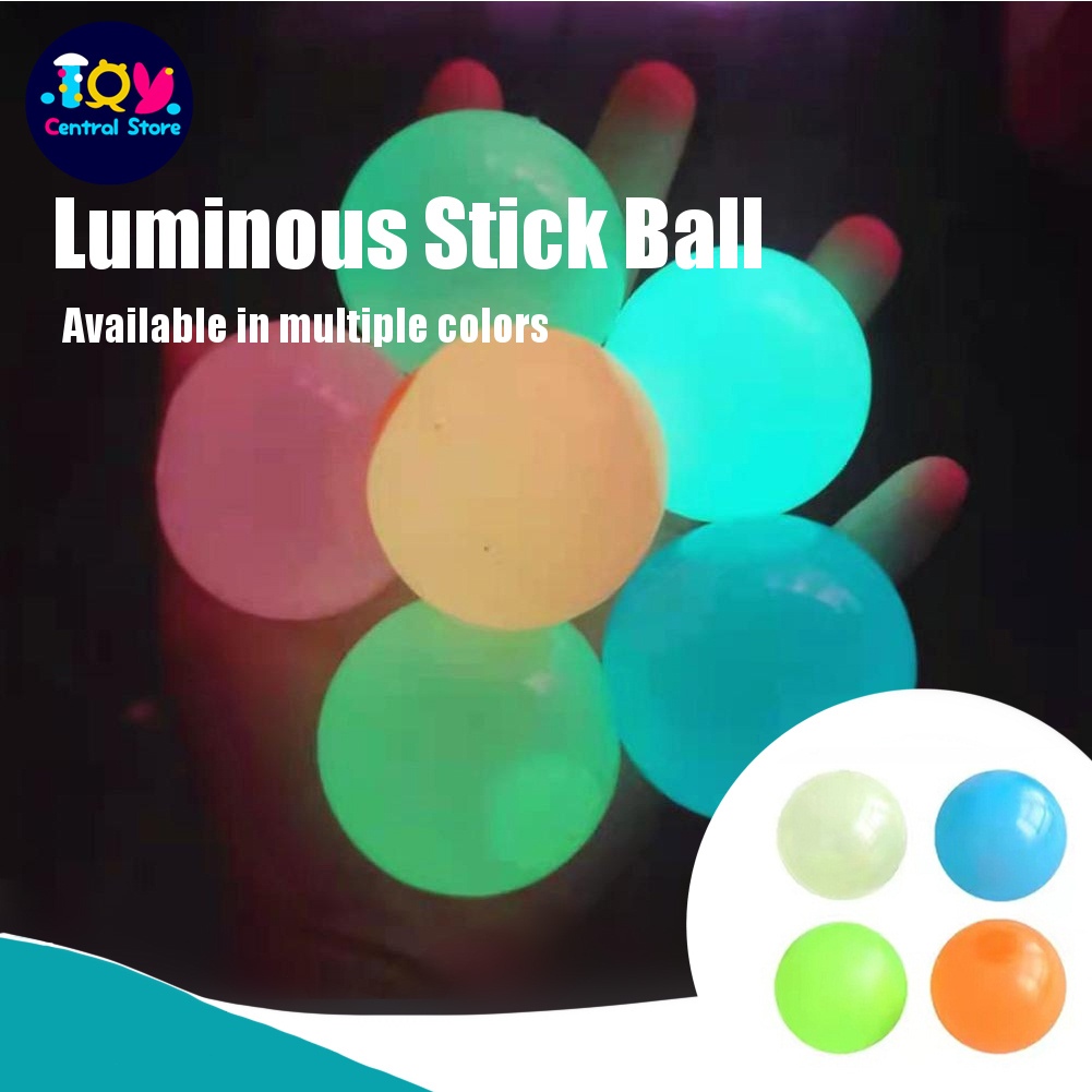 Luminous Stick Ball Stress Relief Toys Sticky Squash Ball Decompression ...