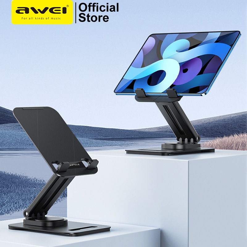 Awei X41 Foldable Metal Tablet Stand Holder Aluminum Adjustable Desk ...