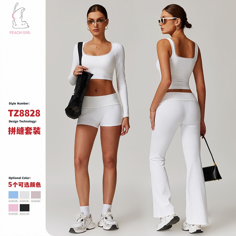 Skinny Back Yoga Suit Female Threaded High Waist Hip Lift Casual ...