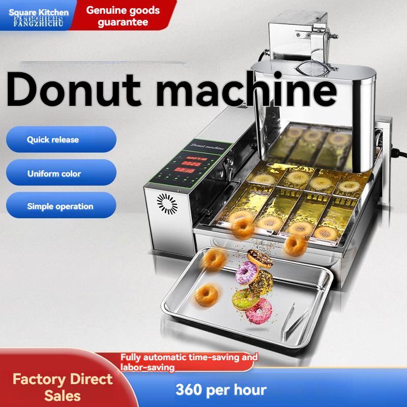 Fully Automatic Donut Maker Commercial Automatic Flip Electric Fryer Mini Four-Row Donut Maker ...