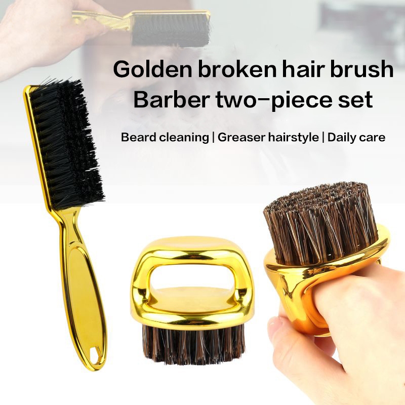 CestoMen barber haircut broken hair broom clean neck brush gold-plated ...