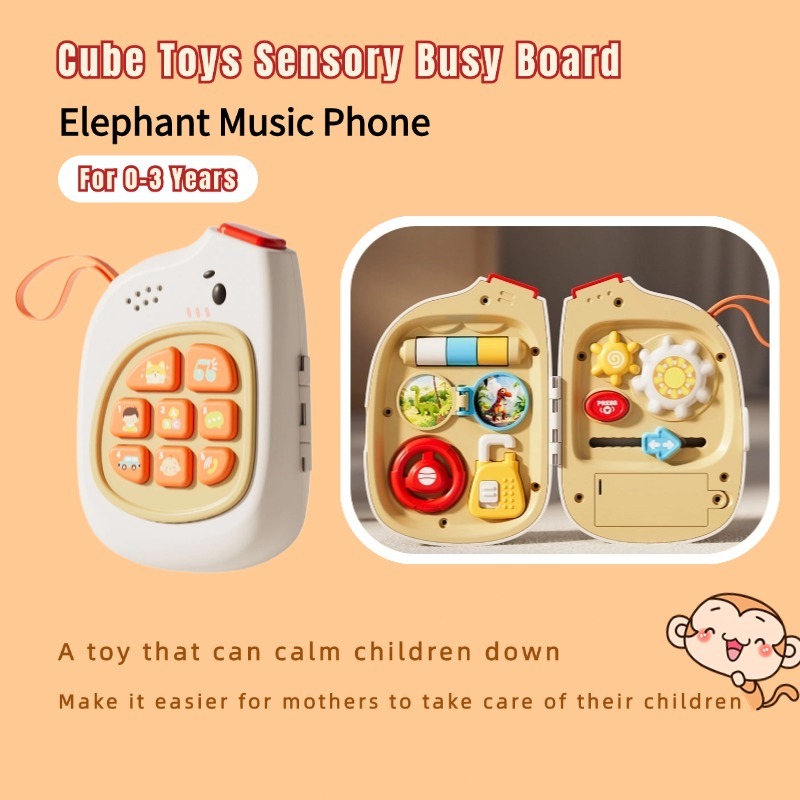 Baby Phone Toys Telephone Teether Music Voice 15 in 1 Montessori Toy ...